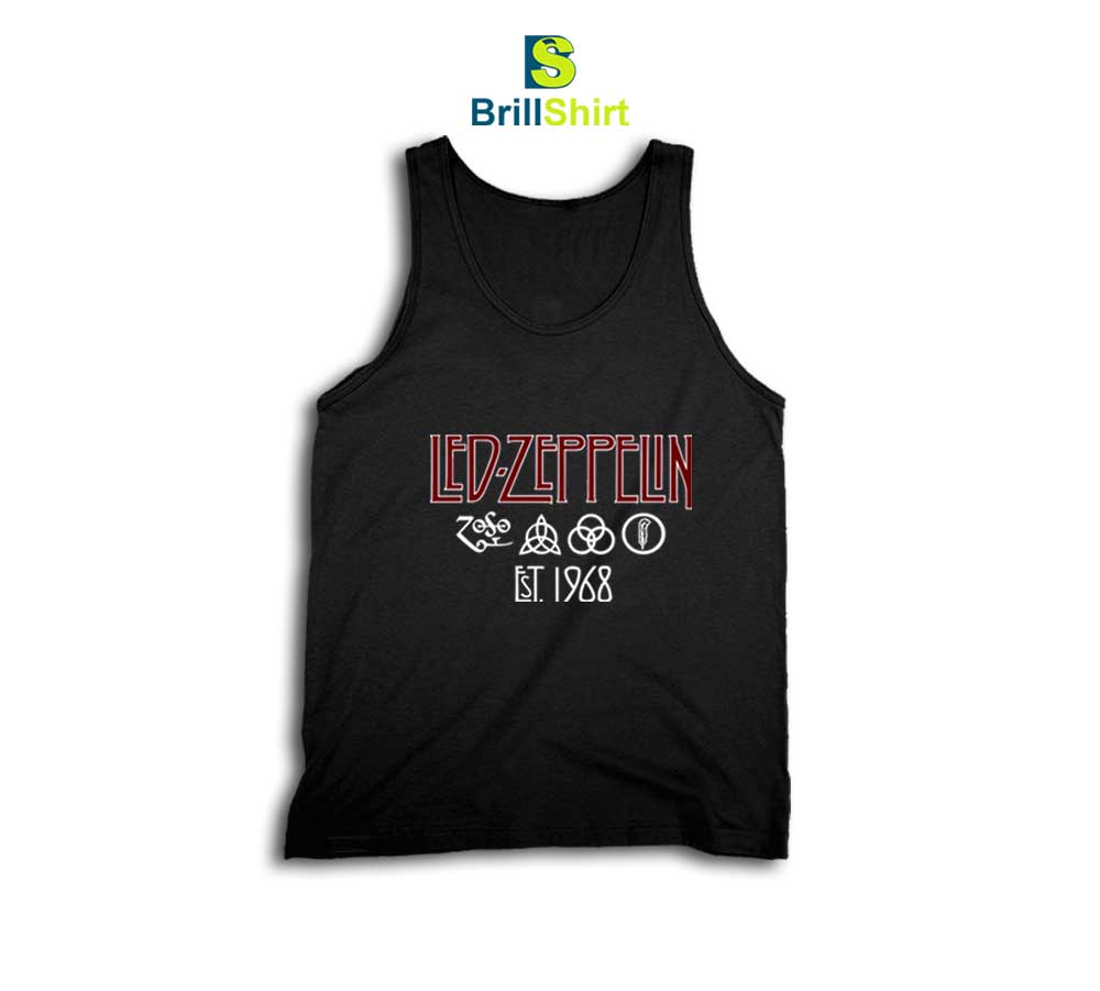 Led Zeppelin Symbols Est68 50th Tank Top Merchandise Artwork